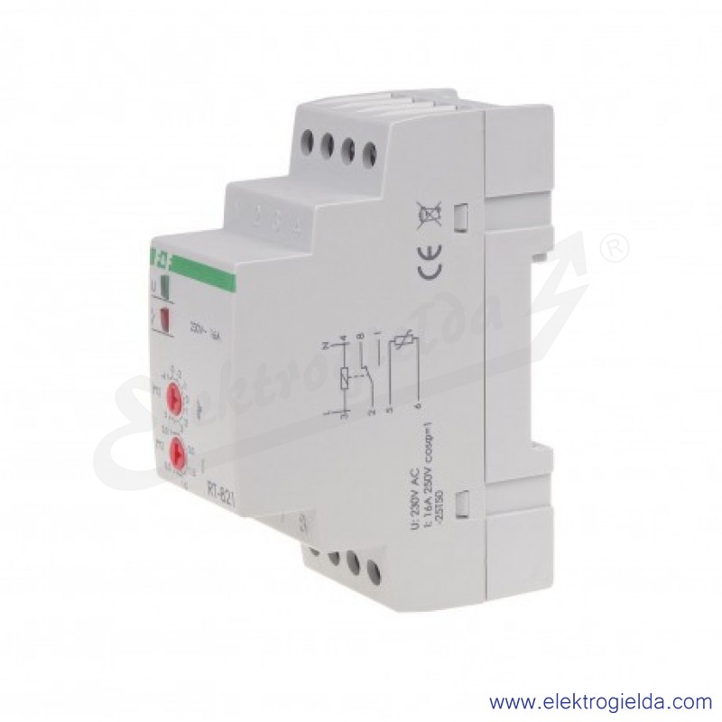 Regulator temperatury RT-821, 230VAC, 16A, 1NO1NC, -4...5°C, montaż DIN