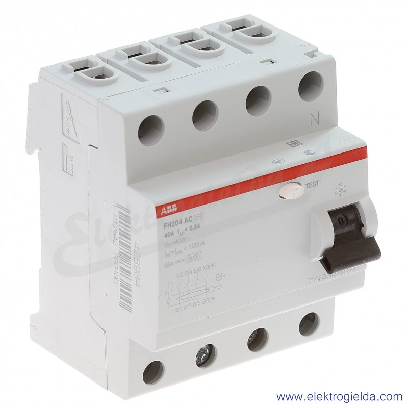 Wyłącznik różnicowoprądowy FH204 AC-40/0,3 4P 40A 0,3A typ AC