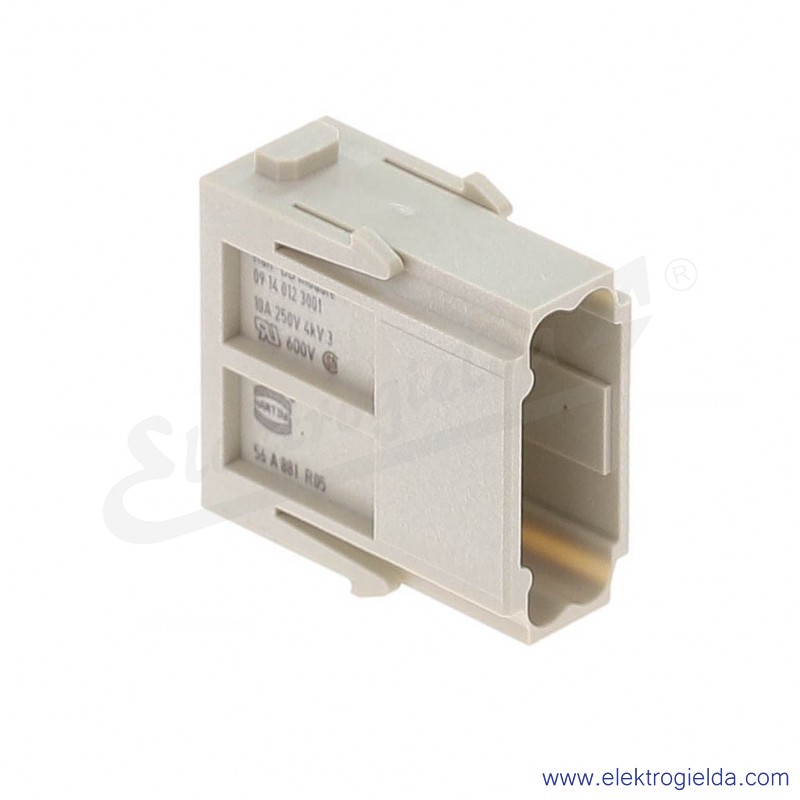Wkład żeński 09140123001, Modułu Han, męski 10A/250V, 12pin