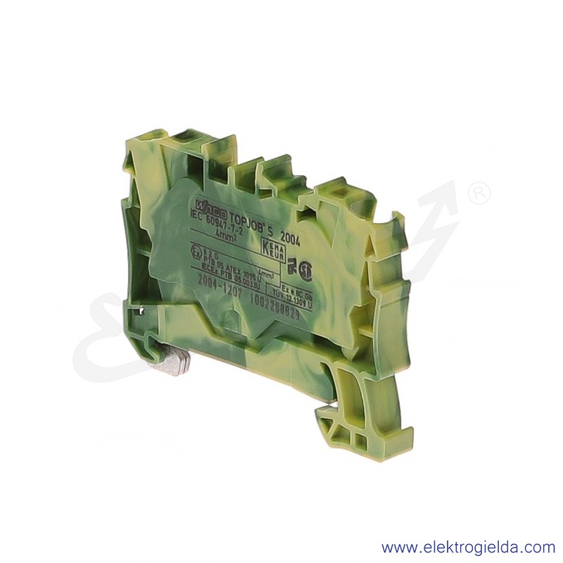 Złączka sprężynowa 2004-1207 4mm2 żółto-zielona PE 2-przewodowa TopJobS