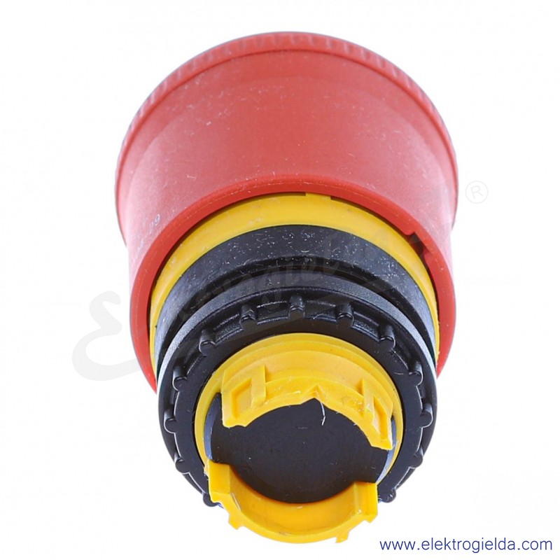 Napęd przycisku bezpieczeństwa M22-PVT, czerwony, odblokowanie przez obrót, IP67