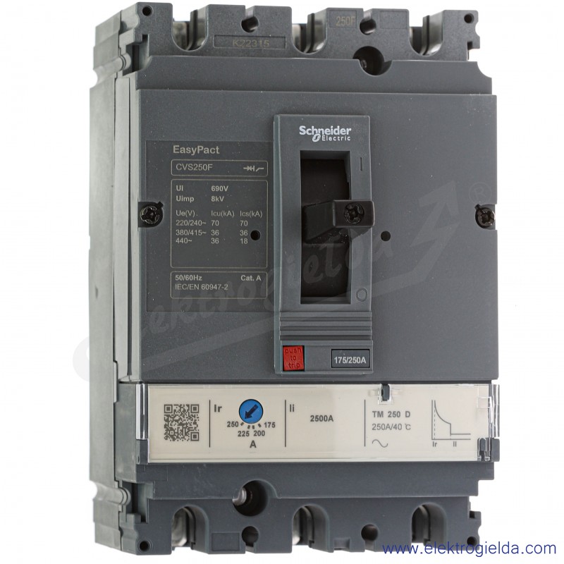 Wyłącznik kompaktowy CVS250F TM250D 3P3d 250A EasyPact 36kA