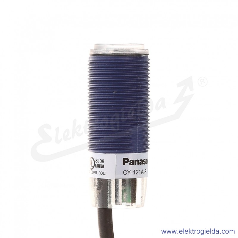 Czujnik odbiciowy CY-121A-P zasięg 0..100mm, Light-ON, PNP, zasilanie 12..24VDC, przewód 2m