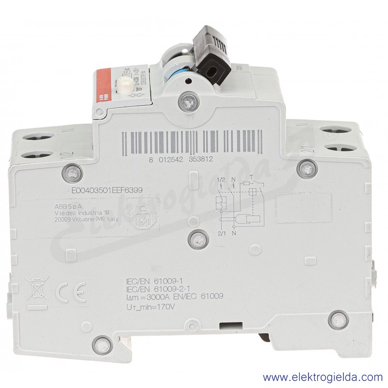 Wyłącznik różnicowo-nadprądowy DSH201 C16 AC30 2P 16A C 0,03A typ AC