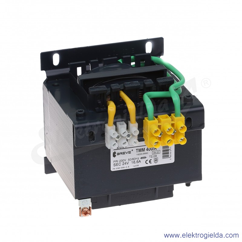 Transformator bezpieczeństwa otwarty TMM400 230/24V Transformator jednofazowy IP00