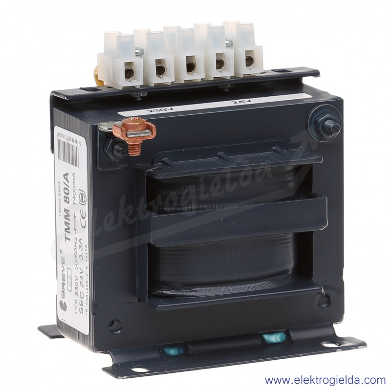 Transformator bezpieczeństwa otwarty TMM80 230/24V Transformator jednofazowy IP00